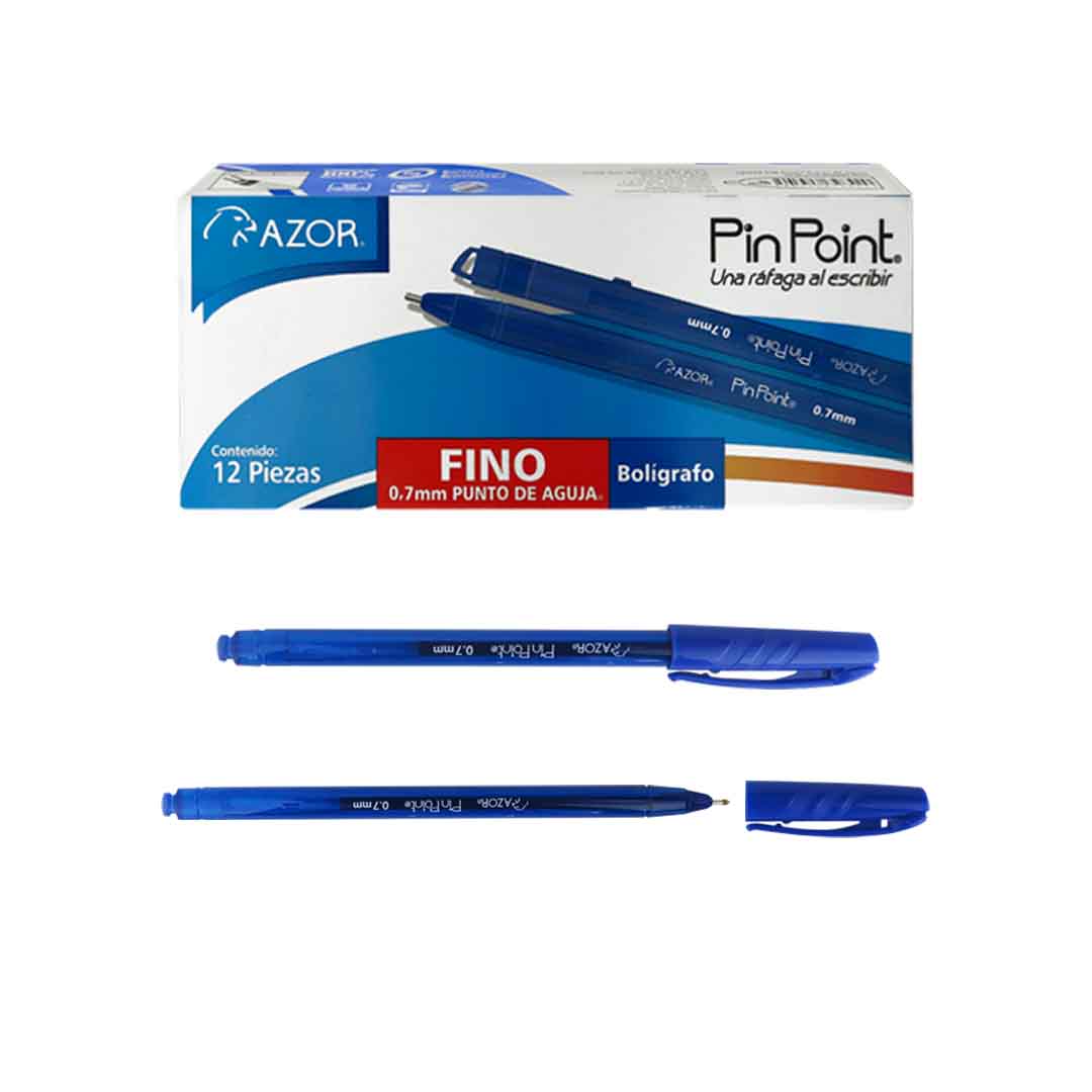 boligrafo pin point fino azul 6810az con 12 piezas en Dupapier